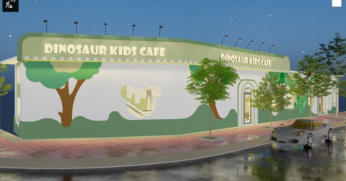 Một số hình ảnh thiết kế Dinosaur Kids Cafe P1 - Model Design